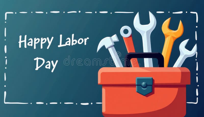 This Illustration Celebrates Labor Day with a Cheerful and Colorful ...