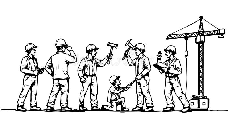 Happy Labor Day Illustration with Workers and Tools Stock Vector ...