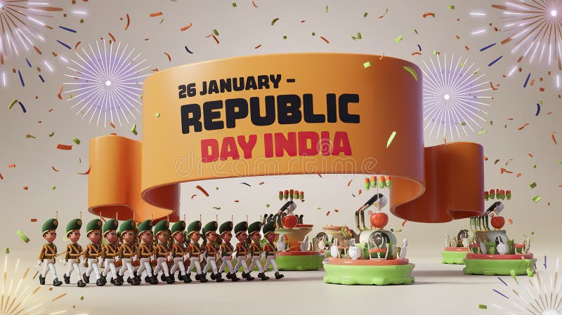 Illustration of Celebration of India S Republic Day with Festive Parade ...