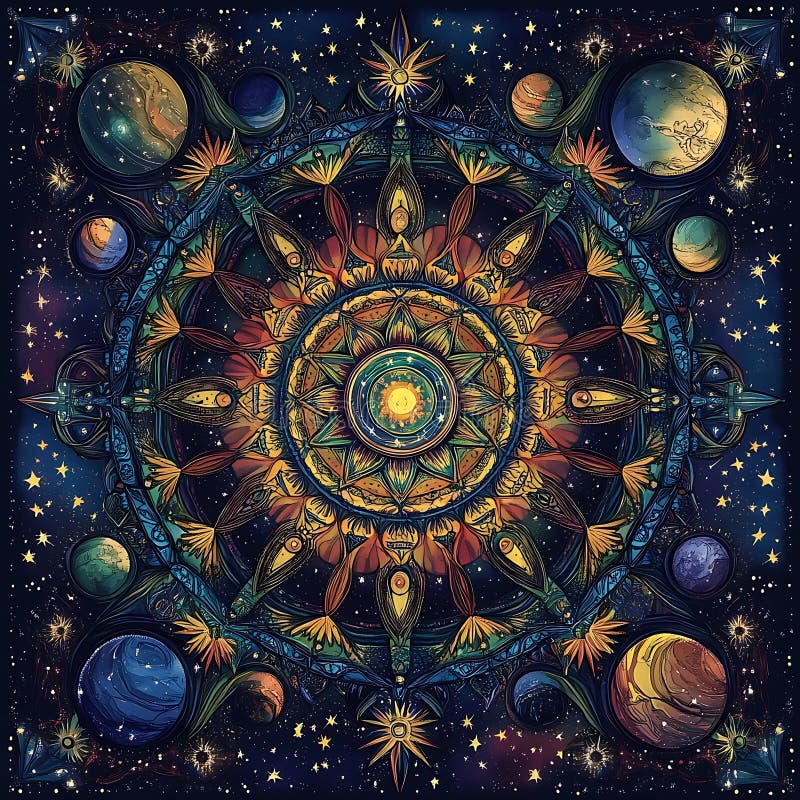 Ai Generated. Illustration of Celestial Elements, Planets and Stars ...