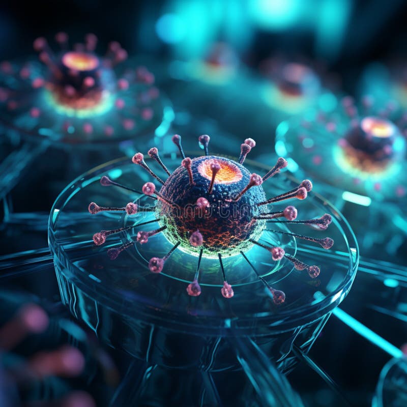 A Illustration of Cell Immunity System, Cell Virus Concept Art Stock ...