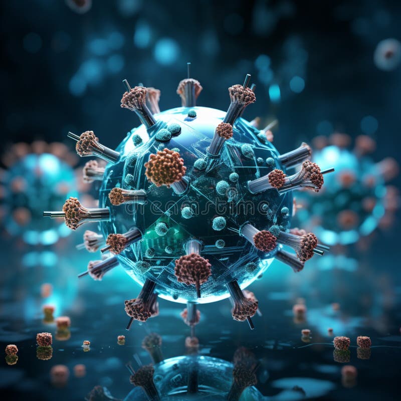 A Illustration of Cell Immunity System, Cell Virus Concept Art Stock ...