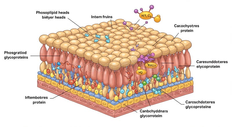 Illustration of a Cell Membrane Model Showing a Double Layer of ...