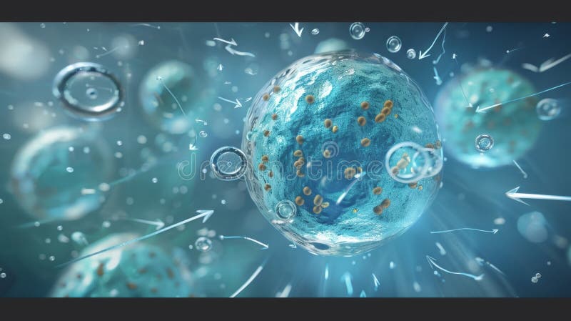 An Illustration of a Cell Undergoing Stress Granule Formation with ...