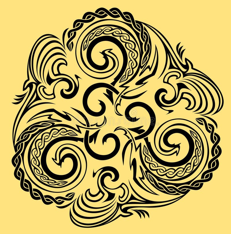 Illustration of Celtic Disk Ornament with Triple Spiral Symbol and ...