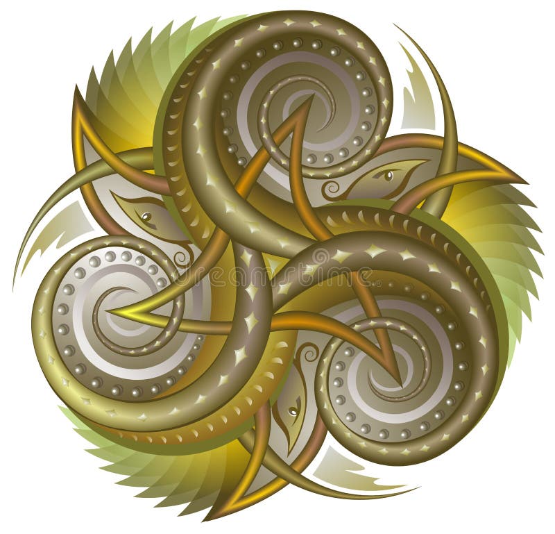 Illustration of Celtic Disk Ornament with Triple Spiral Symbol. Stock ...