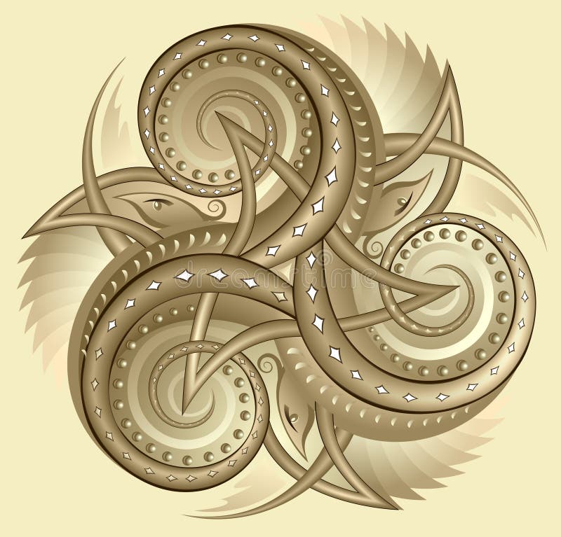 Illustration of Celtic Disk Ornament with Triple Spiral Symbol. Stock ...