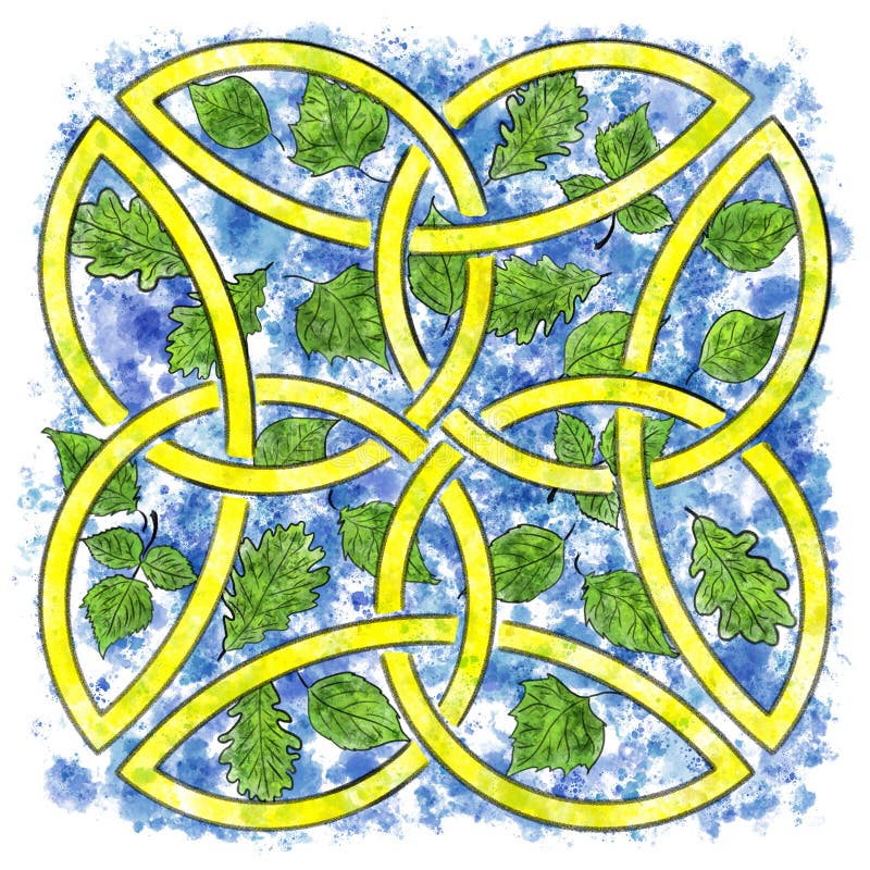 Illustration of Celtic Knot in Pencil and Watercolor Stock Illustration ...