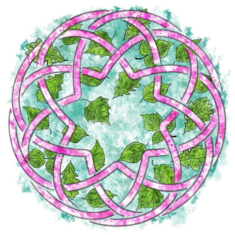 Illustration of Celtic Knot in Pencil and Watercolor Stock Illustration ...