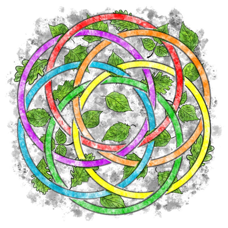 Illustration of Celtic Knot in Pencil and Watercolor Stock Illustration ...