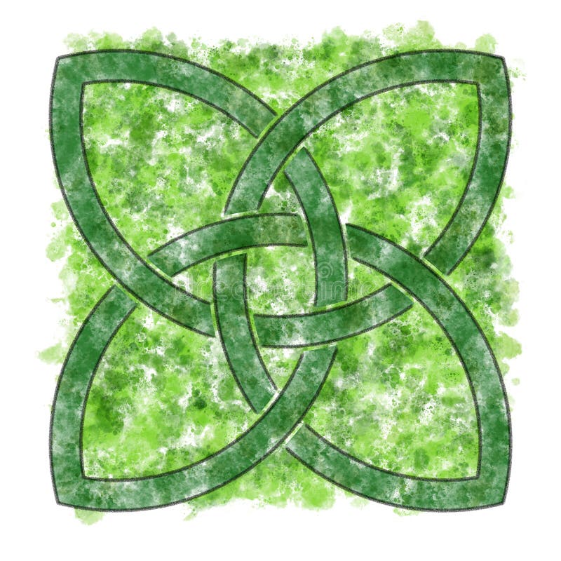 Illustration of Celtic Knot in Pencil and Watercolor Stock Illustration ...