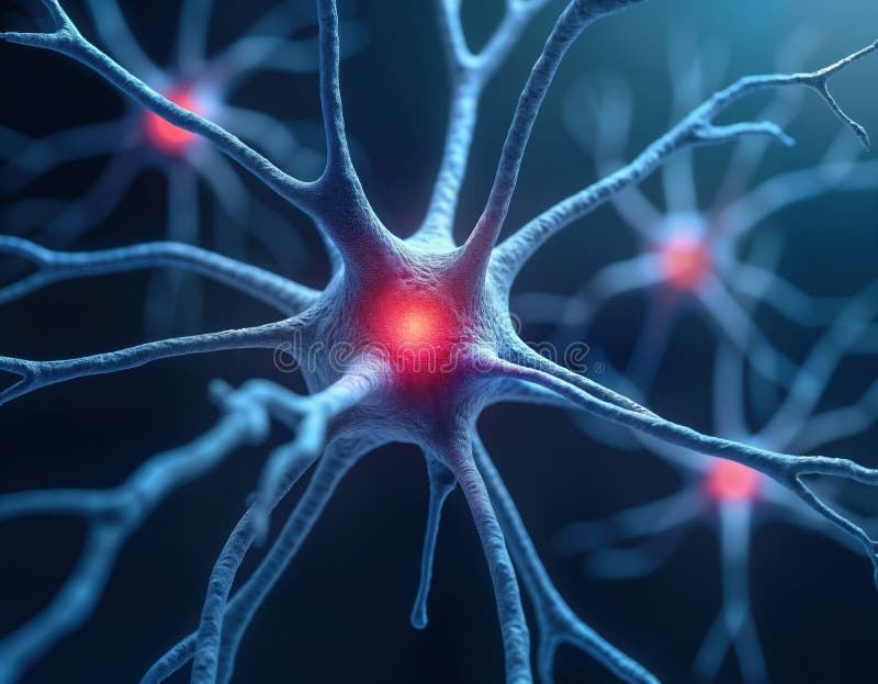 Illustration of Central Nervous System Node Structures, Multipolar ...