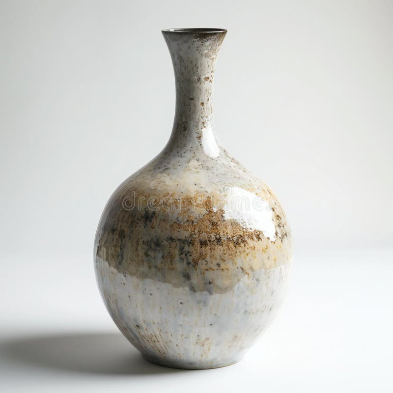 Ceramic Vase Isolated on White Background, Side View Stock Illustration ...