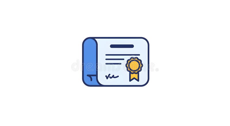 Illustration of a Certificate with Ribbon Award Stock Illustration ...