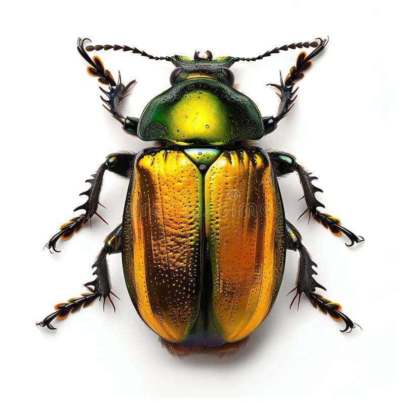Cetonia Aurata on a White Background, Illustration Stock Illustration ...
