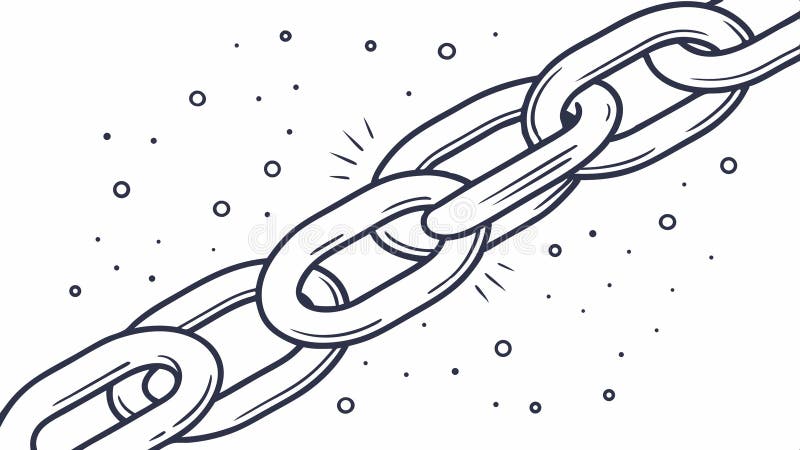 Illustration of a Chain Link with Geometric Dots Vector Design ...