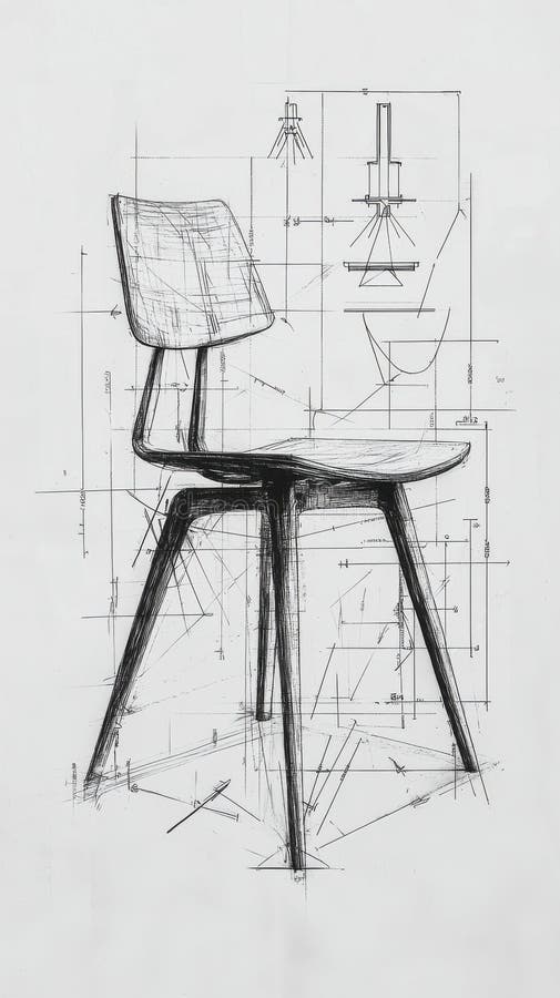 Illustration of a Chair with an Additional Drawing of a Chair in a ...