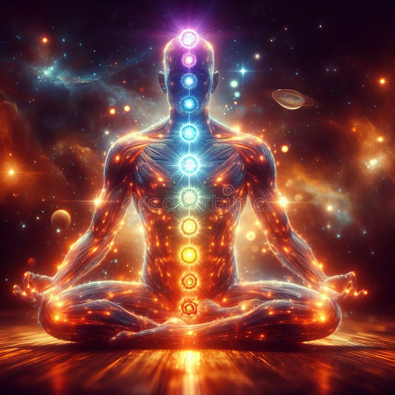 Illustration of Chakra Points on Human Body Stock Illustration ...