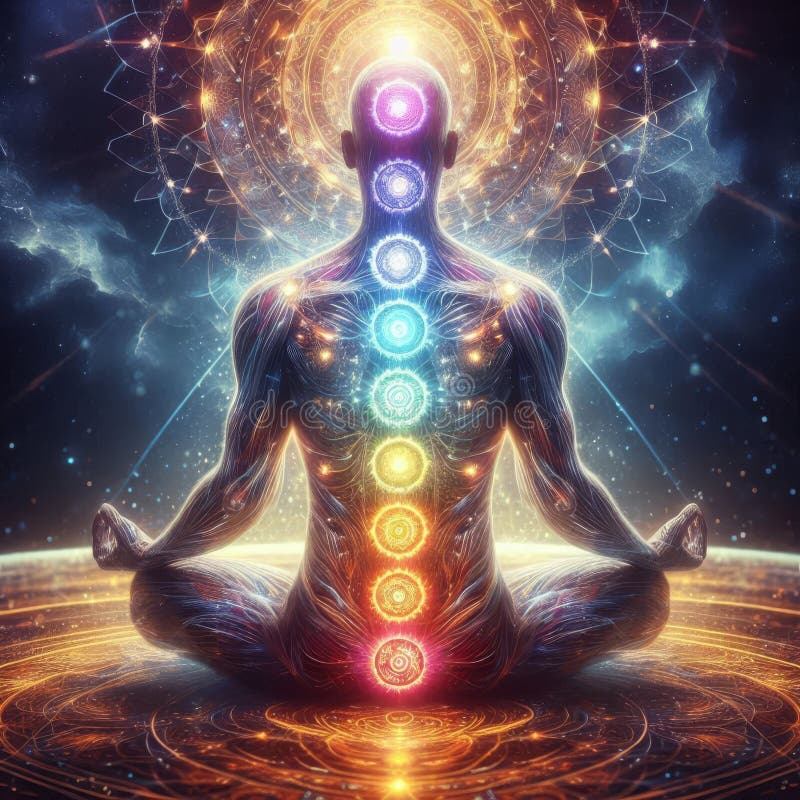 Illustration of Chakra Points on Human Body Stock Illustration ...