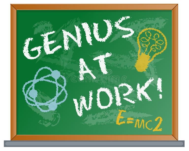 Genius at Work stock vector. Illustration of chalkboard - 29919943