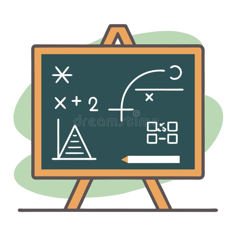 Math Formulas on Chalkboard Icon: Education, Learning, and Classroom ...
