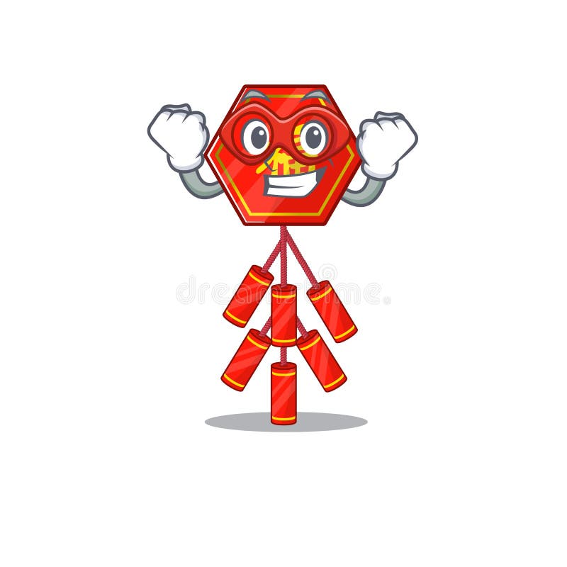 Illustration Character Chinese Firecracker Super Hero Cartoon Shape ...