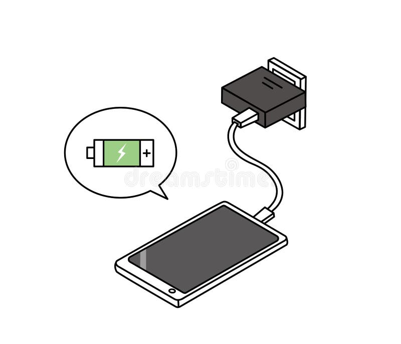 Illustration of Charging a Smartphone Stock Vector - Illustration of ...