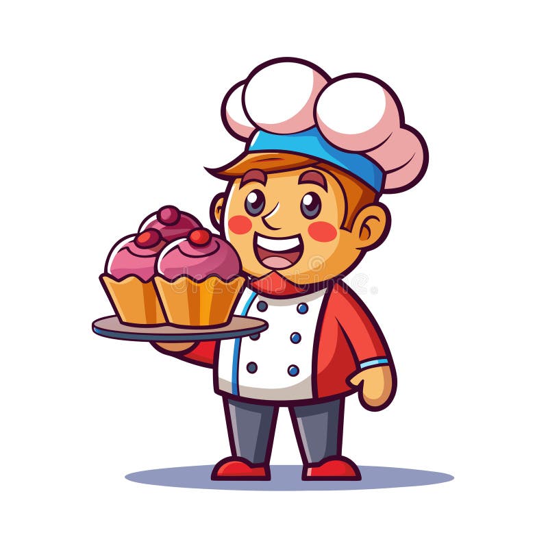 Charming Baker Unique Character Design Stock Vector - Illustration of ...