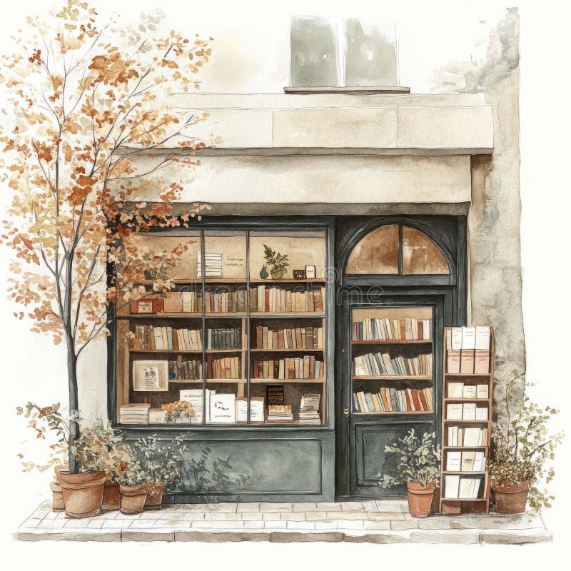 Illustration Charming Vintage Bookstore Facade Stock Photos - Free ...