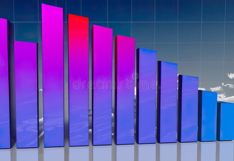 Creative Business Blue Purple Chart 3d. Stock Illustration ...