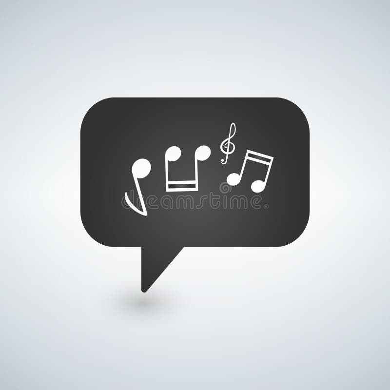 Illustration of a Chat Bubble Icon with a G Clef and Music Notes ...