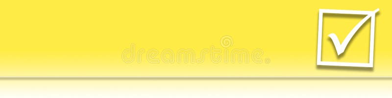 Illustration of Check Mark Icon in a Box on a Yellow Background with ...