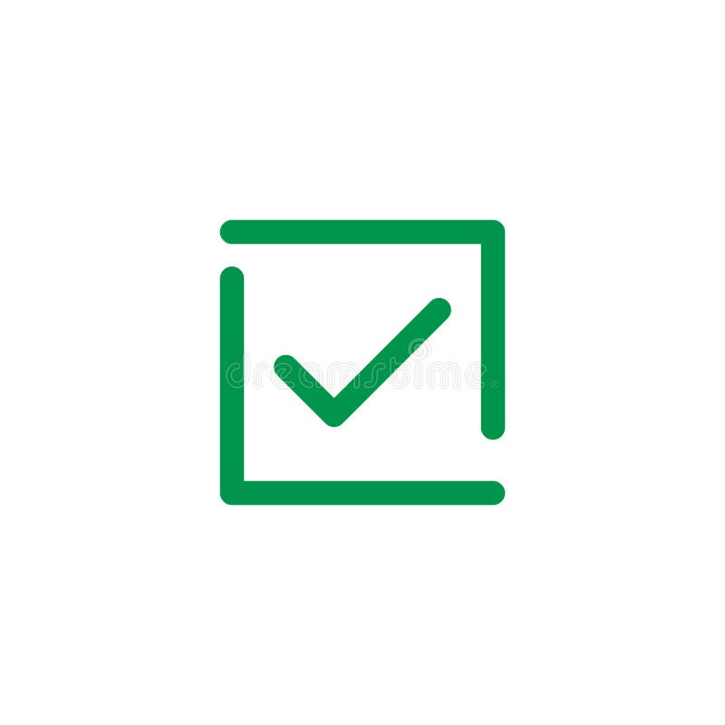 Illustration of Check Mark Icon in Square, Illustration Stock ...