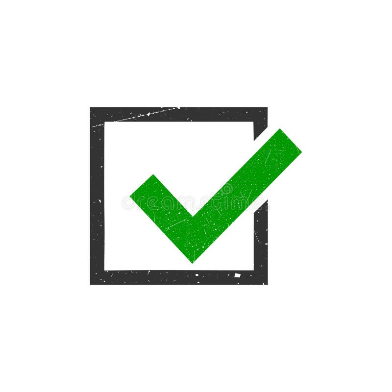 Illustration of Check Mark Icon in Square, Vector Illustration Stock ...