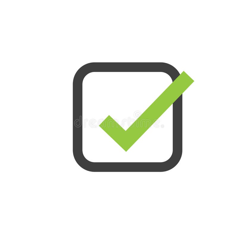 Illustration of Check Mark Icon in Square, Vector Illustration Isolated ...
