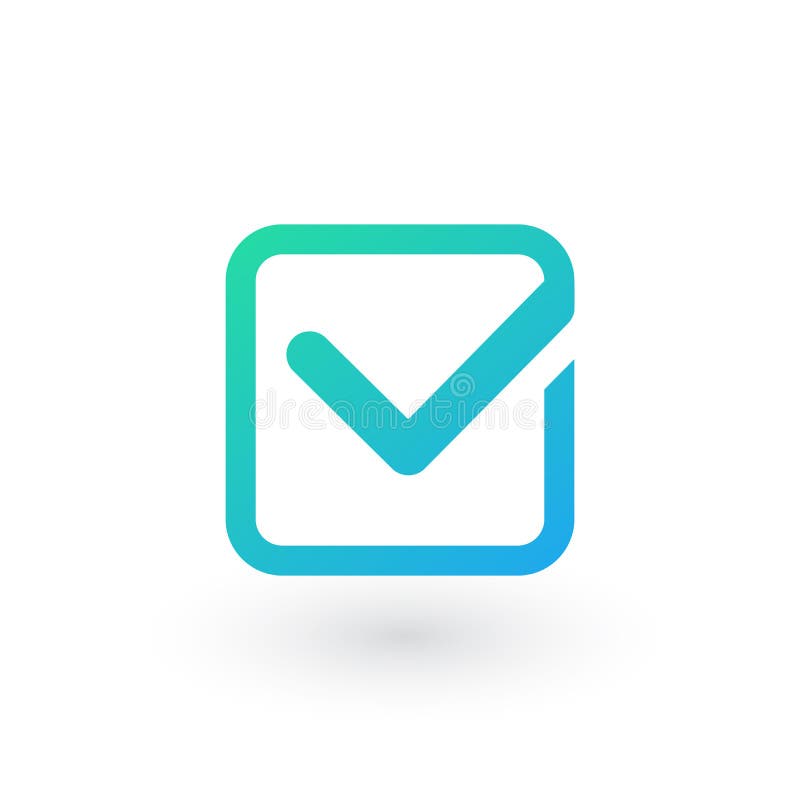 Illustration of Check Mark Icon in Square, Vector Illustration Isolated ...
