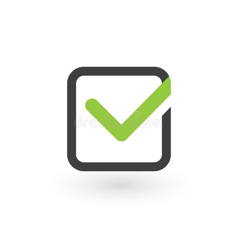 Illustration of Check Mark Icon in Square, Vector Illustration Isolated ...