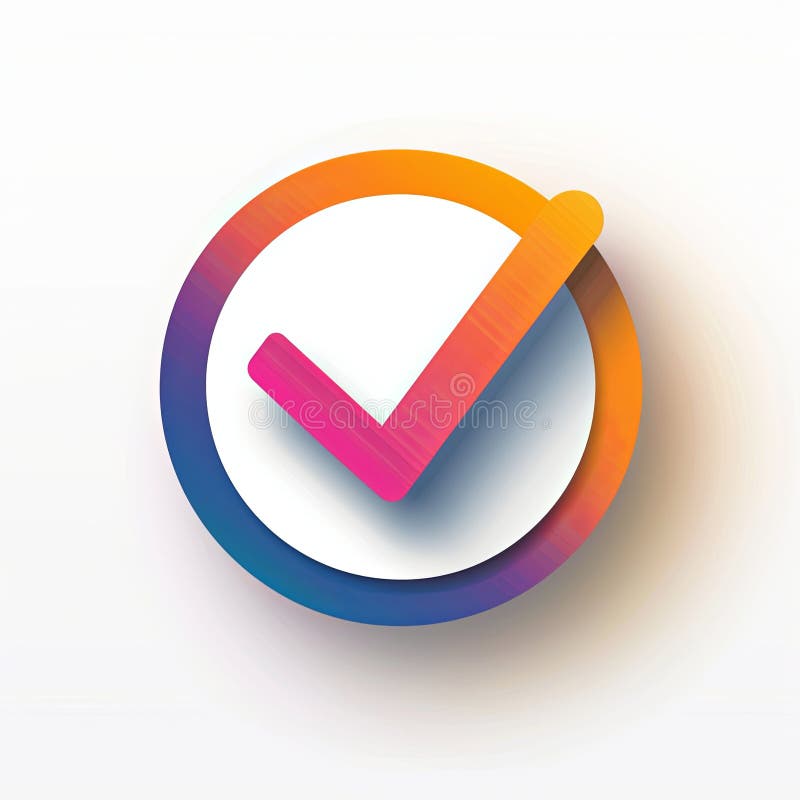Illustration of a Check Mark Icon for UI/UX Design on a White ...