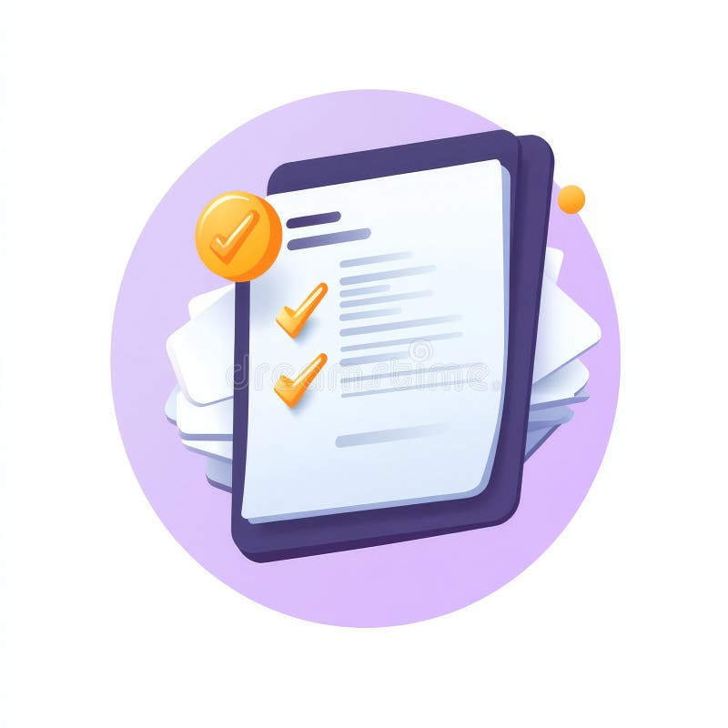Illustration of a Checklist with Completed Tasks and a Golden Checkmark ...