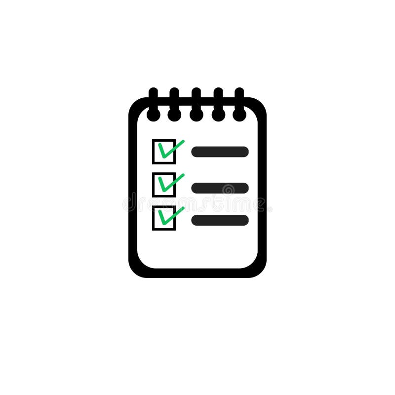 Illustration of a Checklist Icon on a White Background Stock ...