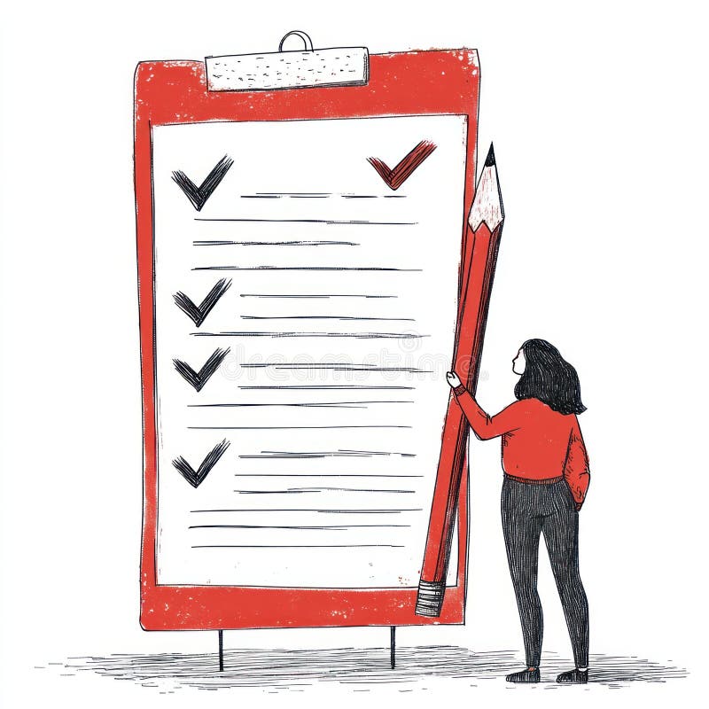 Illustration of Checklist and Pencil, a Visual Representation of Task ...