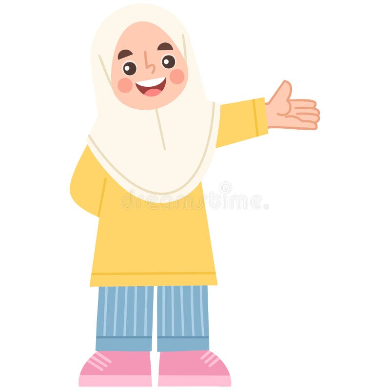 Illustration of a Cheerful Friendly Girl Stock Vector - Illustration of ...