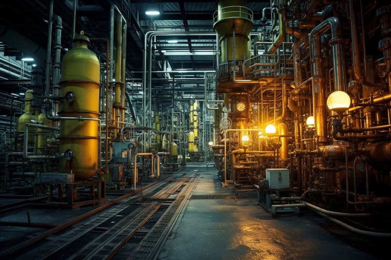 Illustration of Chemical Production with Containers with Chemicals ...