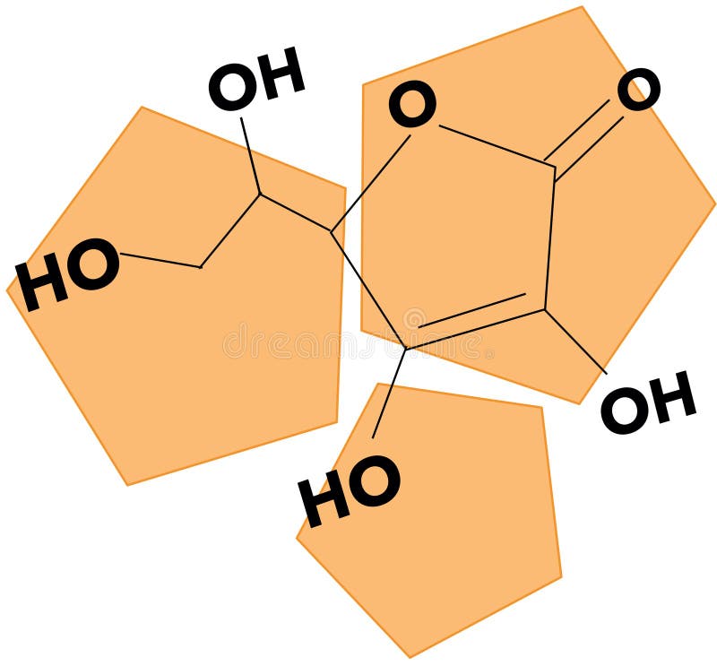 Illustration of Chemical Structure of Vitamin C Stock Illustration ...