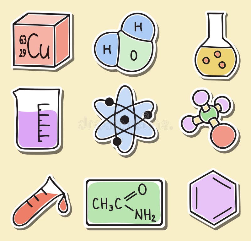 Illustration of Chemistry Icons - Stickers Stock Vector - Illustration ... Illustration of Chemistry Icons - Stickers Stock Vector - Illustration ...