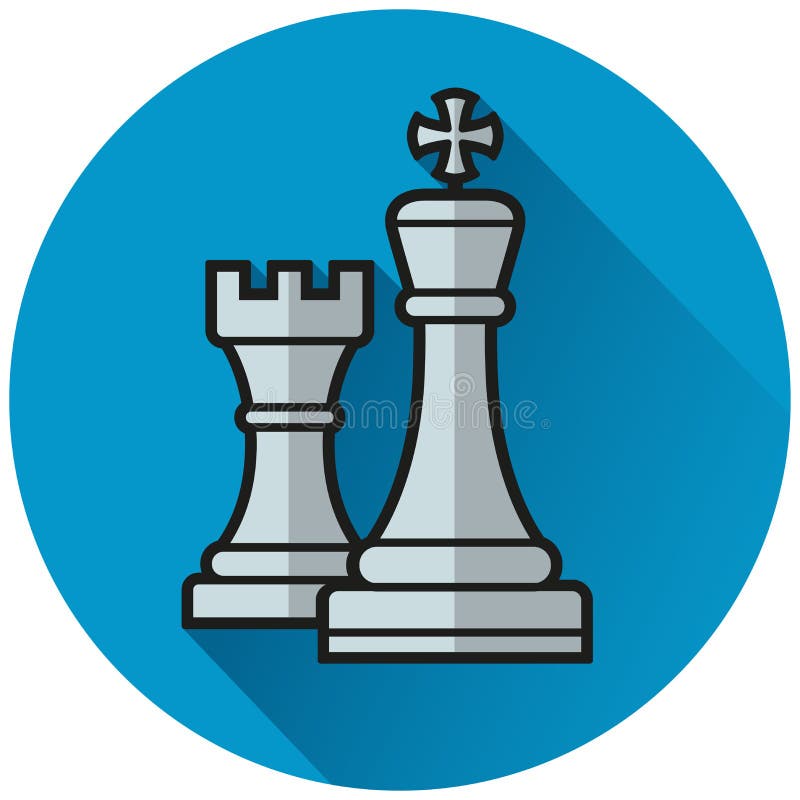 Chess Circle Flat Blue Icon Stock Vector - Illustration of challenge ...