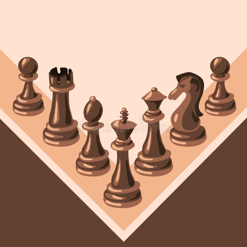Illustration of a Chess Move. the Offensive of Black Chess Pieces ...