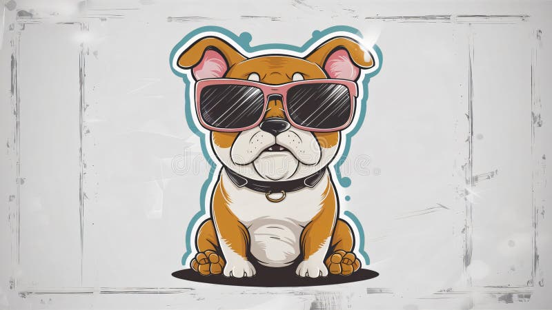 Illustration of Chibi Styled English Bulldog in a Pop Art Stock ...