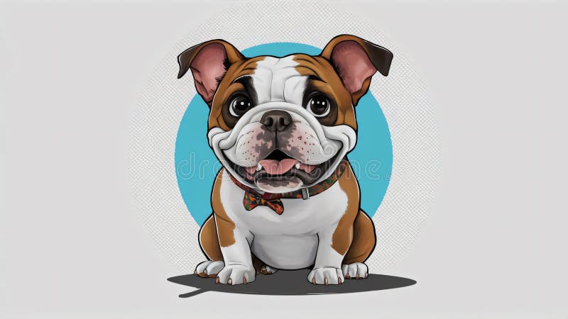 Illustration of Chibi Styled English Bulldog in a Pop Art Stock ...