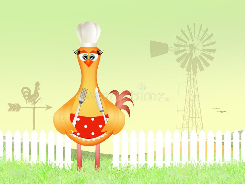 Chicken the cook cartoon stock vector. Illustration of cartoon - 29642574